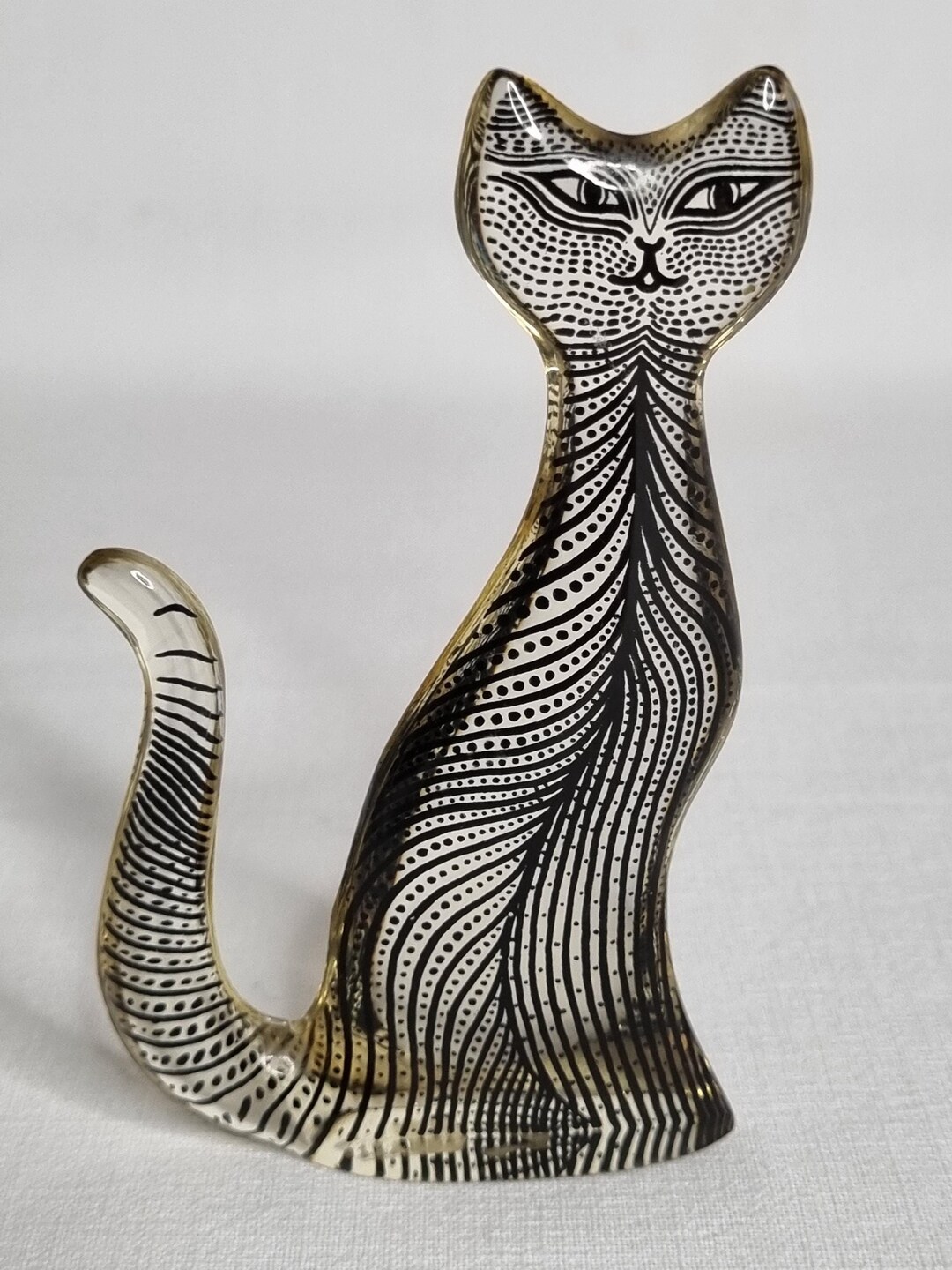 Sitting Cat Lucite Sculpture by Abraham Palatnik, Brazilian Op Art From ...