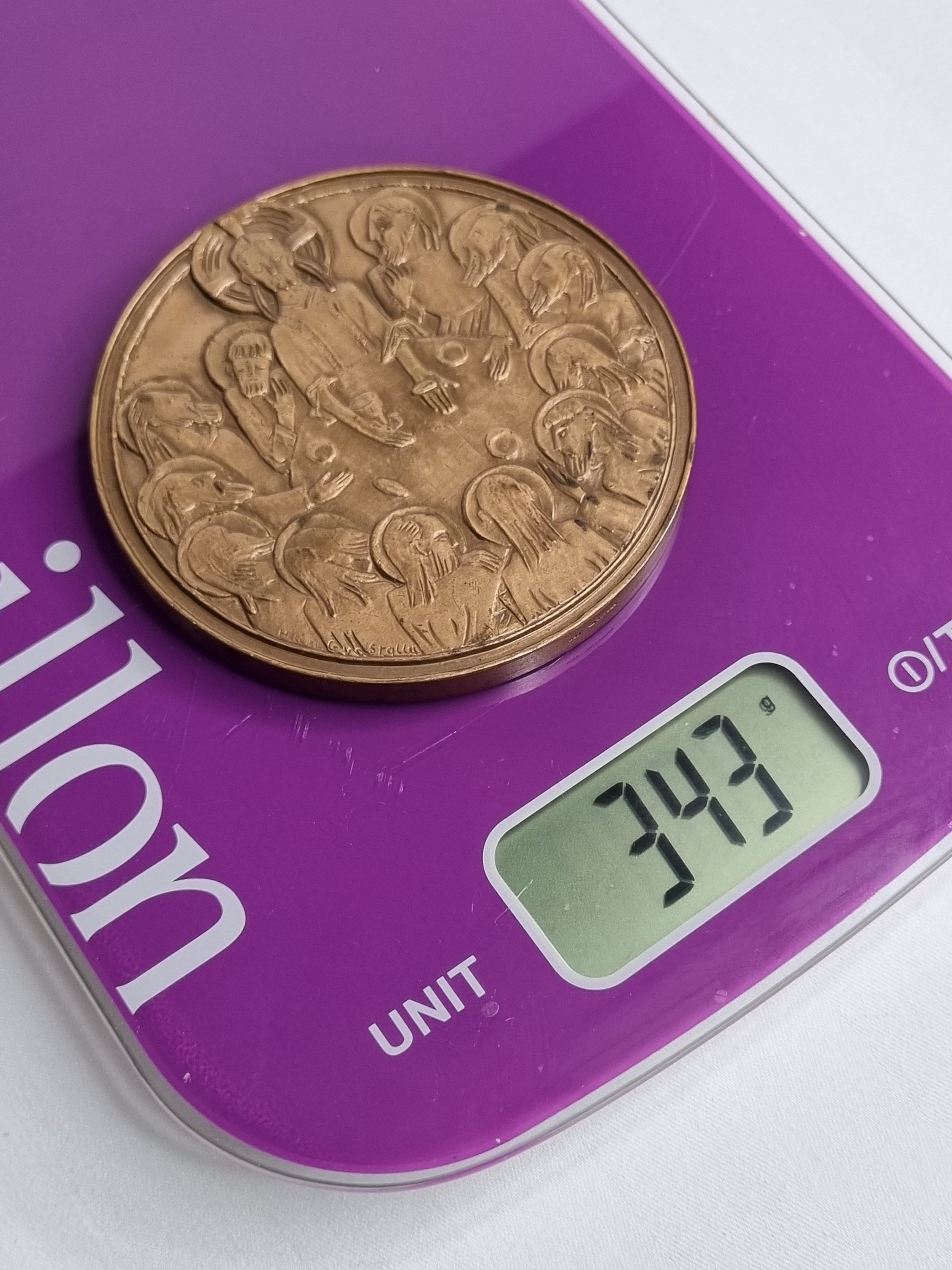 Medal, Paperweight, Jesus and the 12 Apostles, Hélène Guastalla, 1988 ...