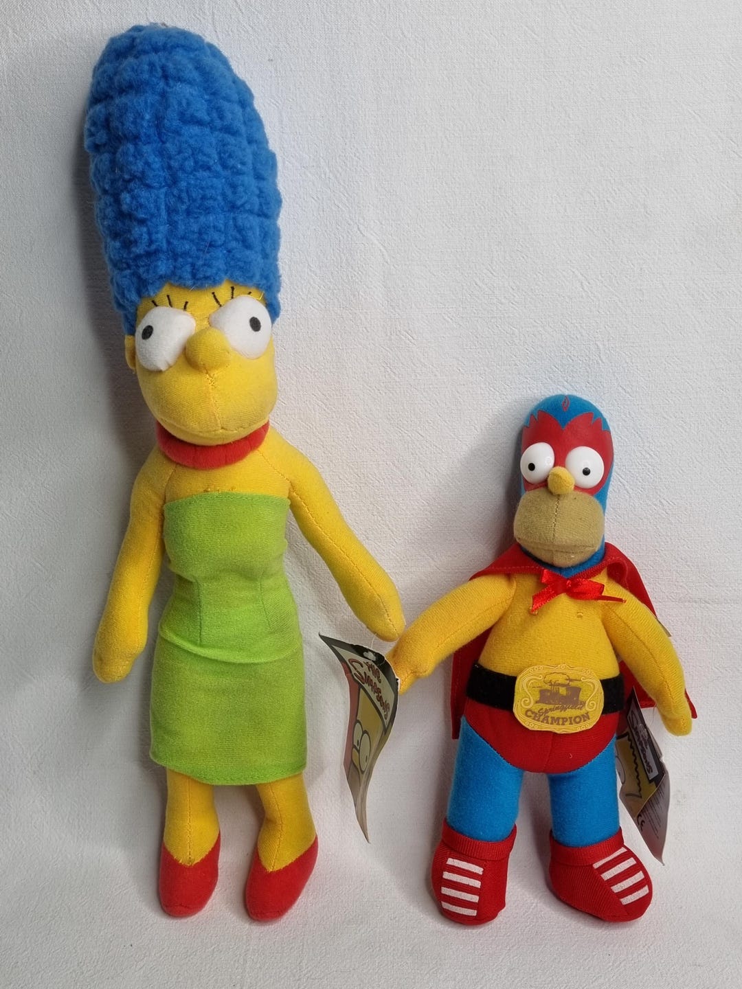 Marge Simpson Plush (42 Cm) & Superhero Homer Simpson (26 Cm ...