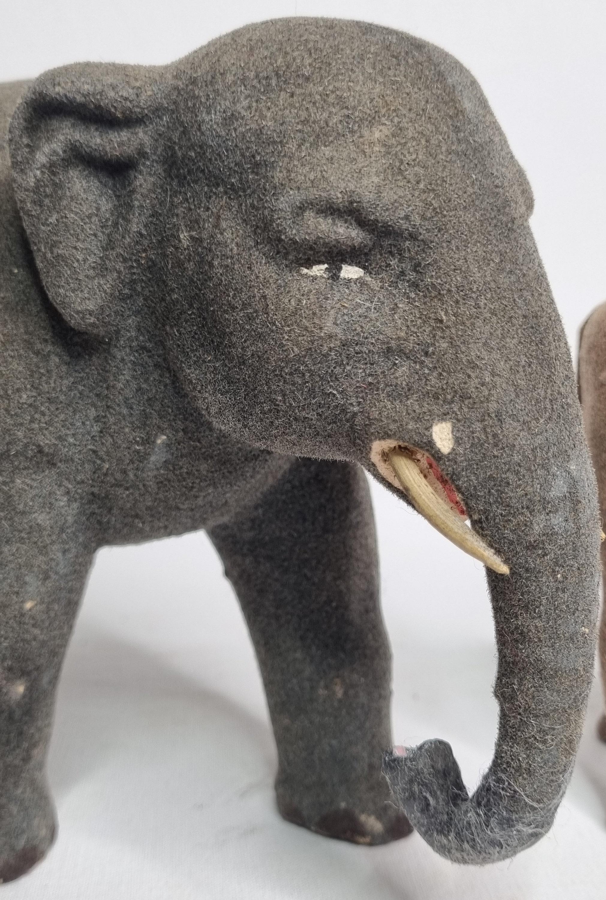 Antique devineau Nativity Figurine, Velvet-flocked Elephant in Plaster ...