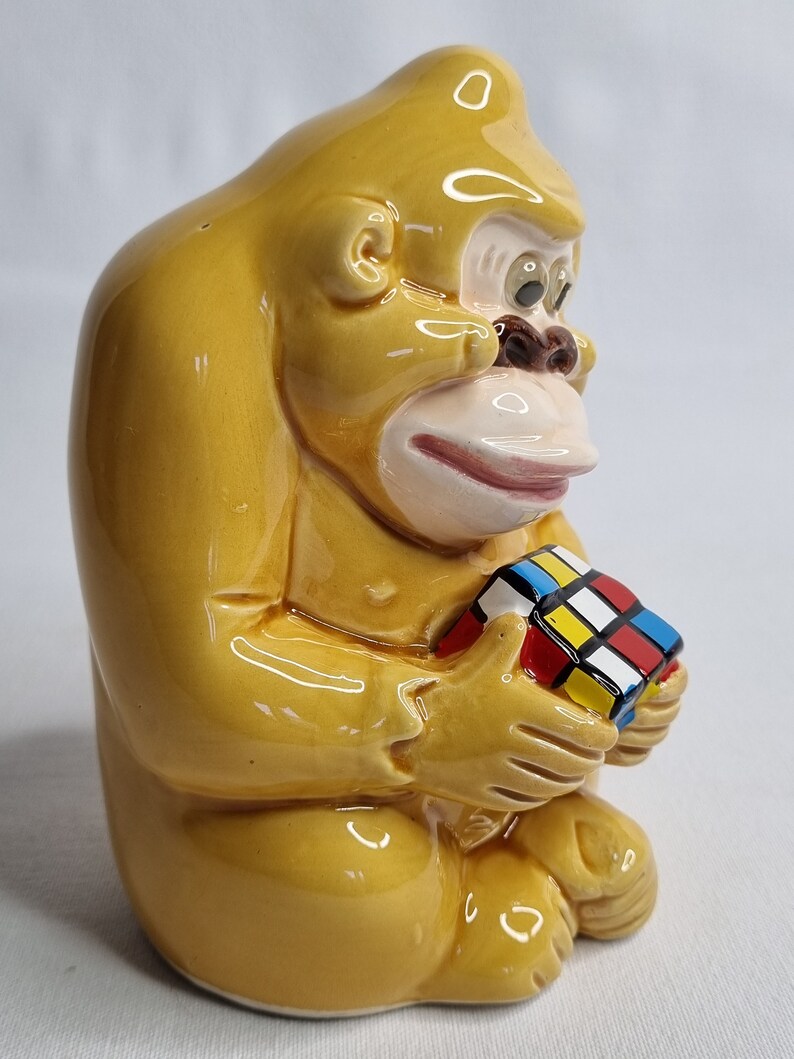 1980s Glazed Ceramic Rubik's Cube Money Box Gorilla - Etsy
