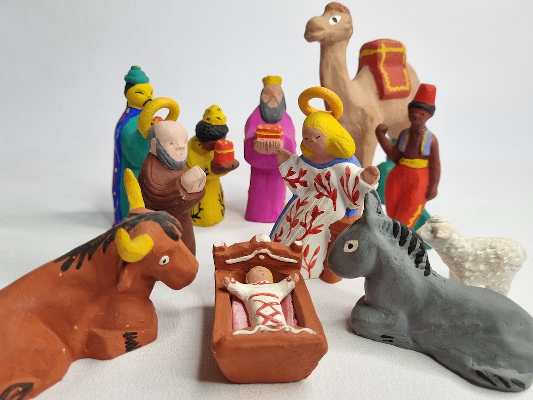 Complete Artist-made Nativity Scene in Hand-crafted Terracotta, 11 Cm ...