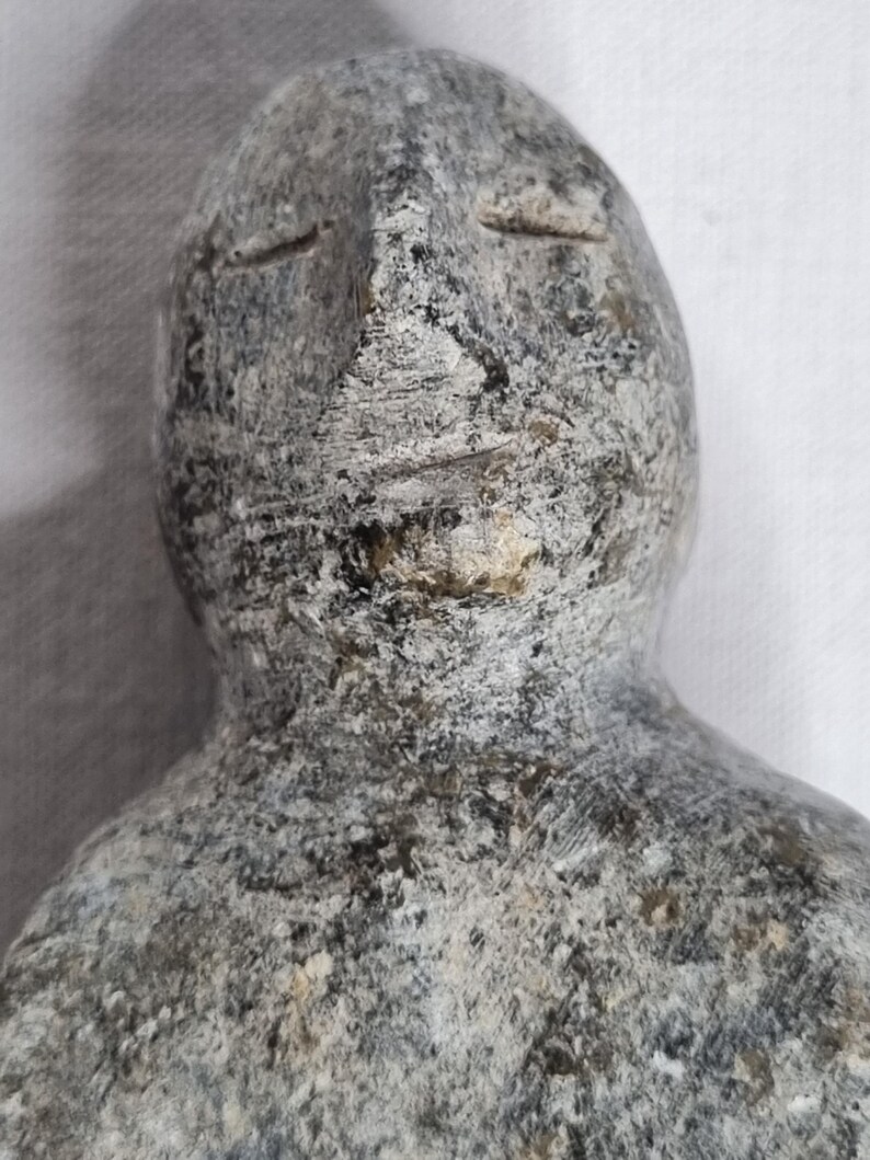 Miniature Inuit Mask and Figurine – Canadian Carved Stone, 20th Century ...