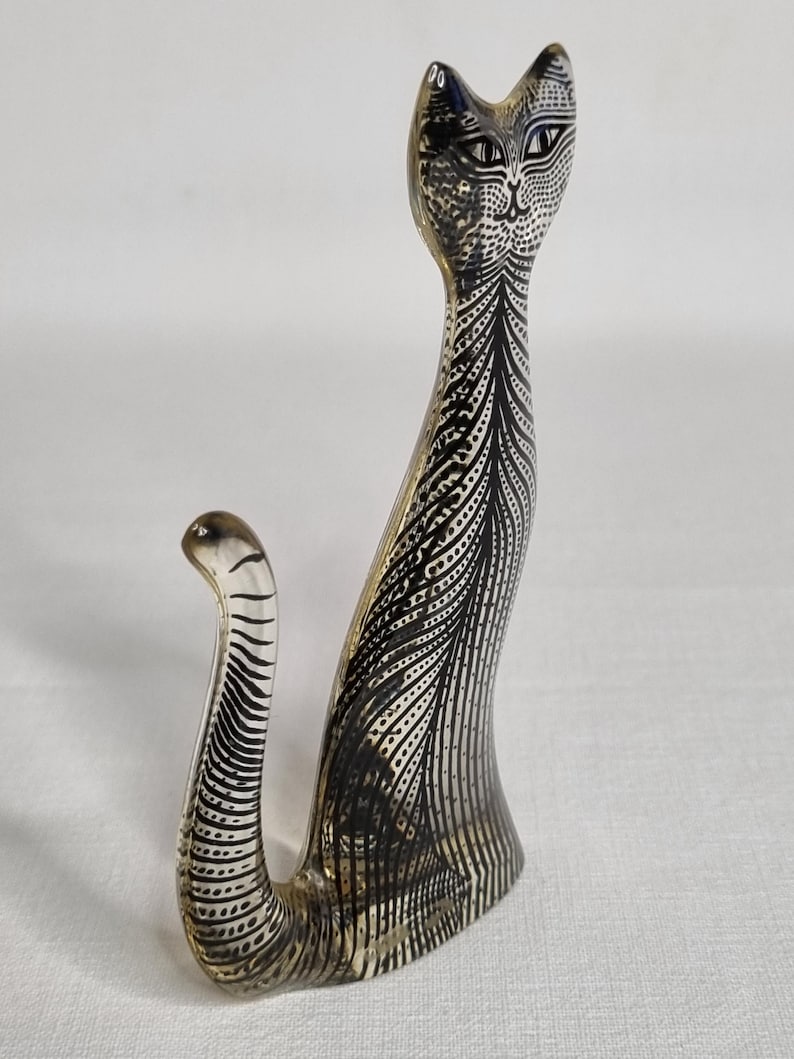 Sitting Cat Lucite Sculpture by Abraham Palatnik, Brazilian Op Art From ...