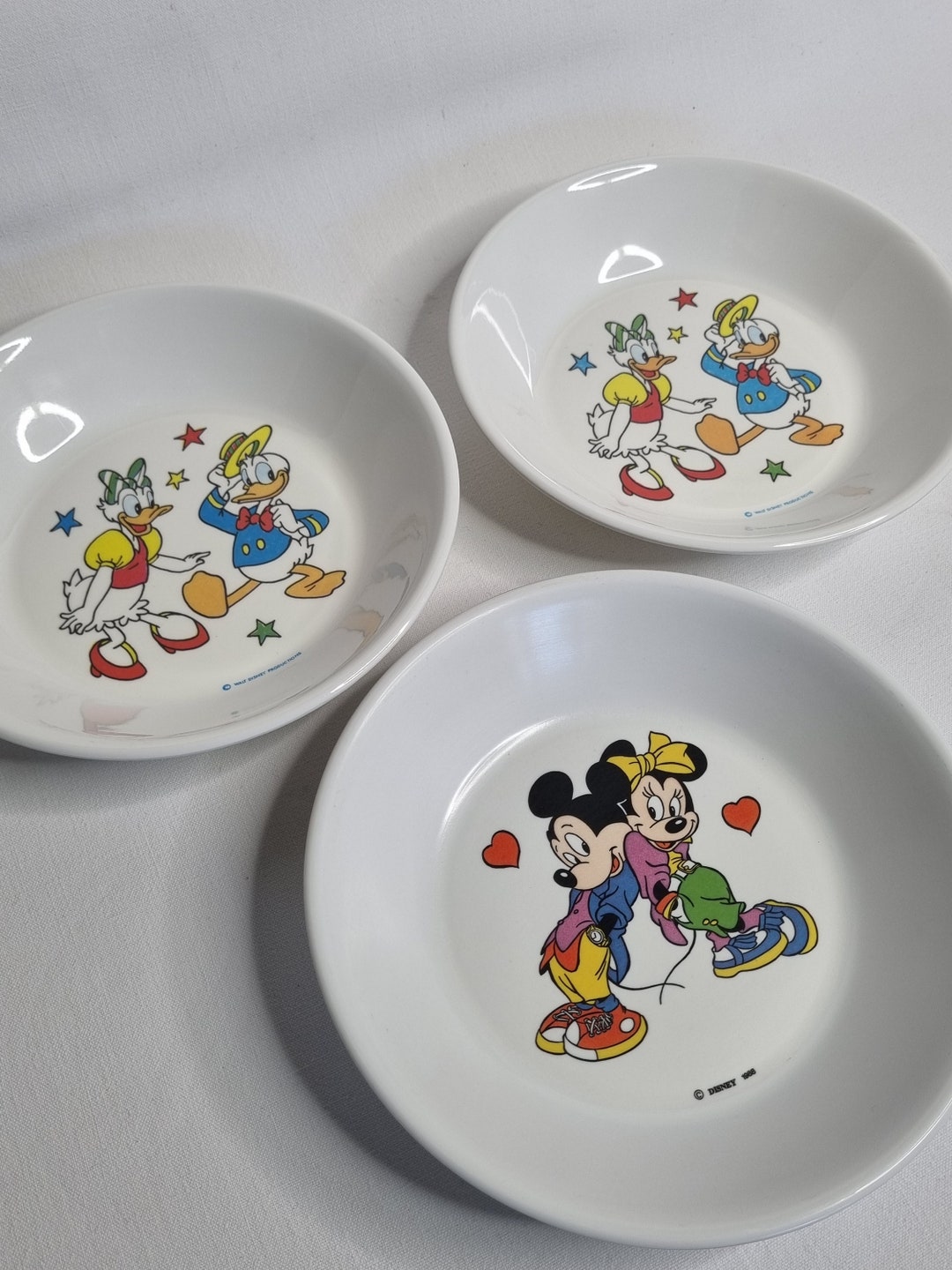 Set of 3 Vintage Disney Illustration Plates in Plastorex Melamine ...