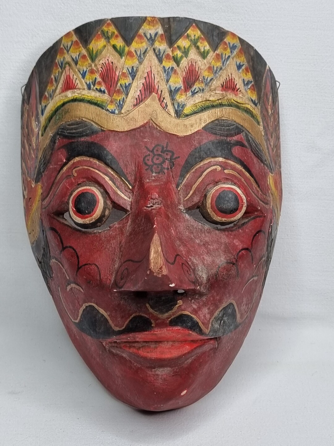 Traditional Javanese Wooden Mask of Klana Sewandana, Topeng Dance Drama ...