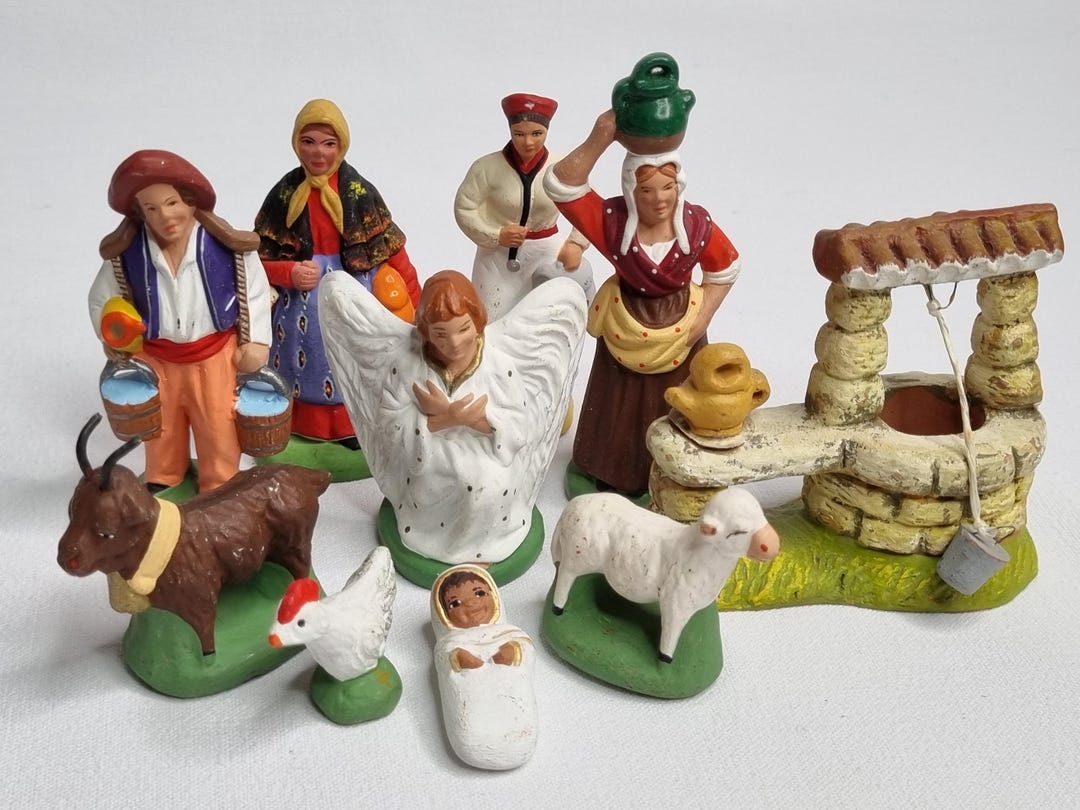 Set of 10 Provençal Nativity Santons – Rare and Signed Pieces, 7 Cm - Etsy
