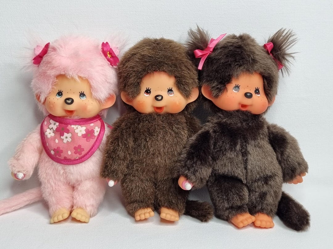 Set of 3 Reissue Monchhichi Dolls by Sekiguchi – Classic and Special ...