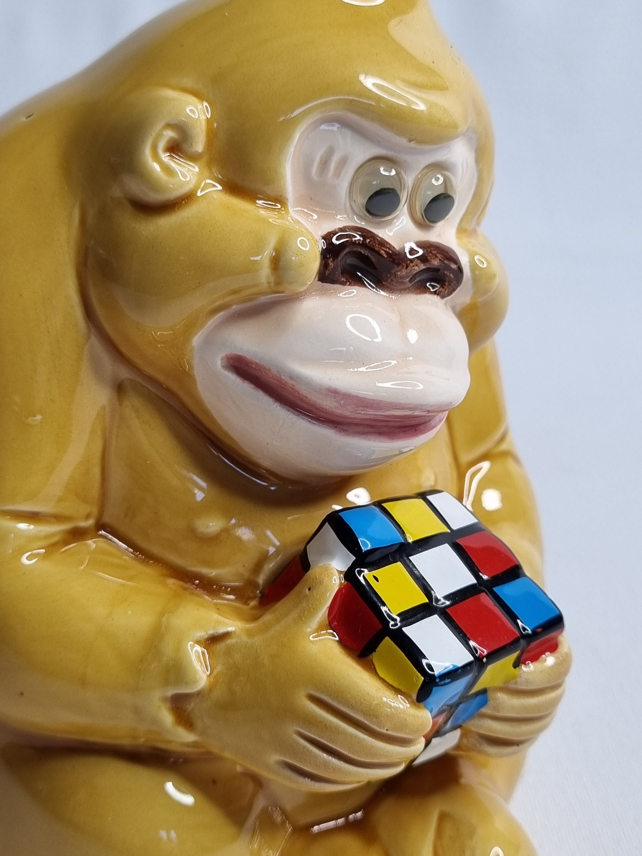 1980s Glazed Ceramic Rubik's Cube Money Box Gorilla - Etsy