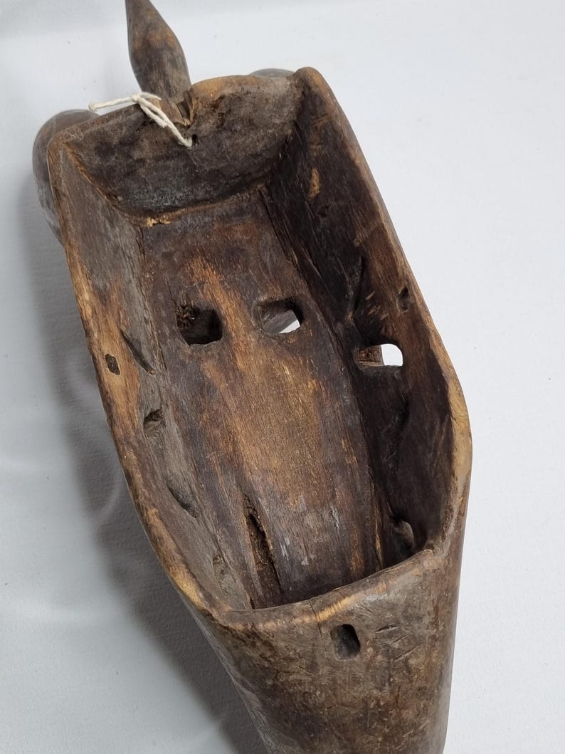 Suruku Hyena Mask of the Korè, Mali Bamana – Wooden Sculpture, Brown ...