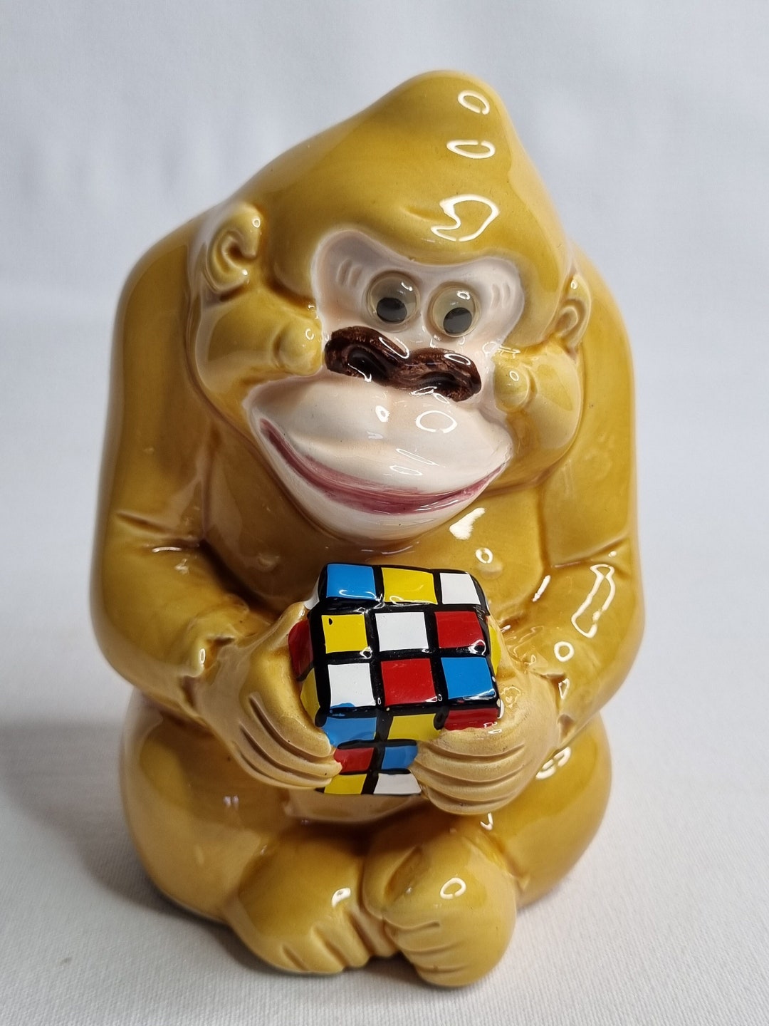 Ceramic Glazed Rubik's Cube Piggy Bank Gorilla, 1980s - Etsy