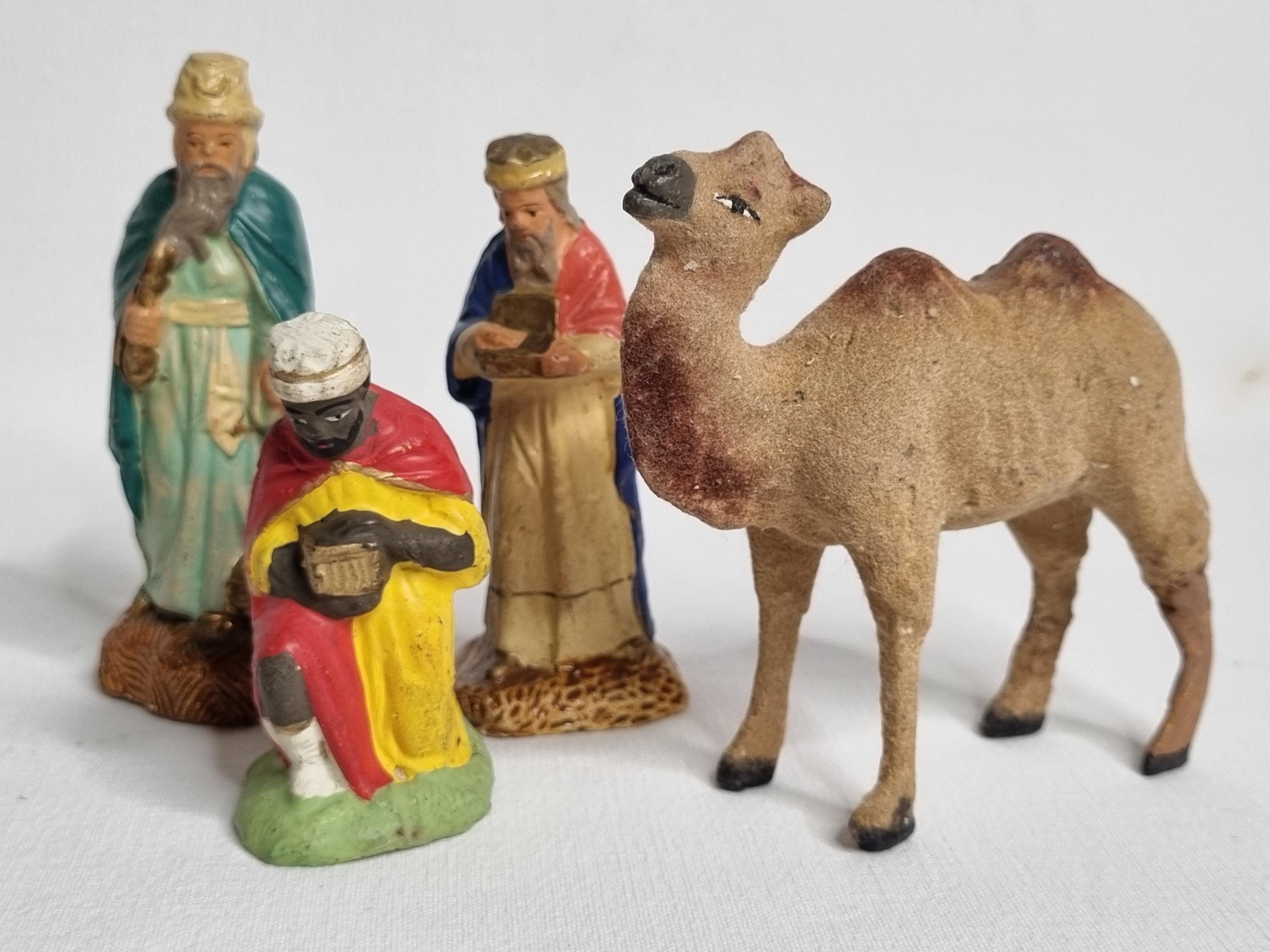 1950s-60s Christmas Nativity Set With 14 Devineau Plaster Santons ...