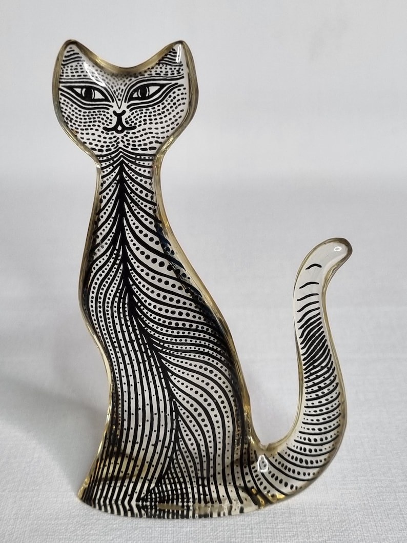 Sitting Cat Lucite Sculpture by Abraham Palatnik, Brazilian Op Art From ...
