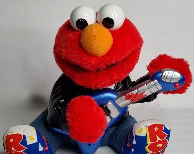 Vintage Animated Plush Elmo Rock N Roll, 90's, Tyco, Jim Henson Company ...