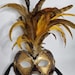 Venetian Mask With Golden Feathers and Ornamental Detail - Etsy