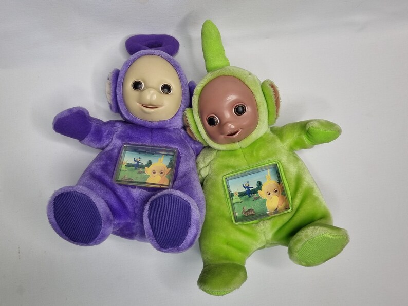 Vintage Teletubbies Dolls: Tinky Winky and Dipsy With Belly Screens, 30 ...