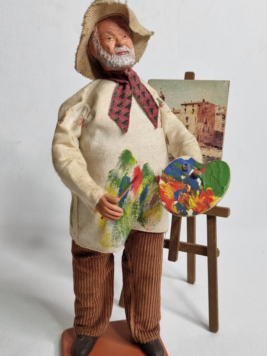 Dressed Santon the Painter in Terracotta, Hand-painted by Claude ...