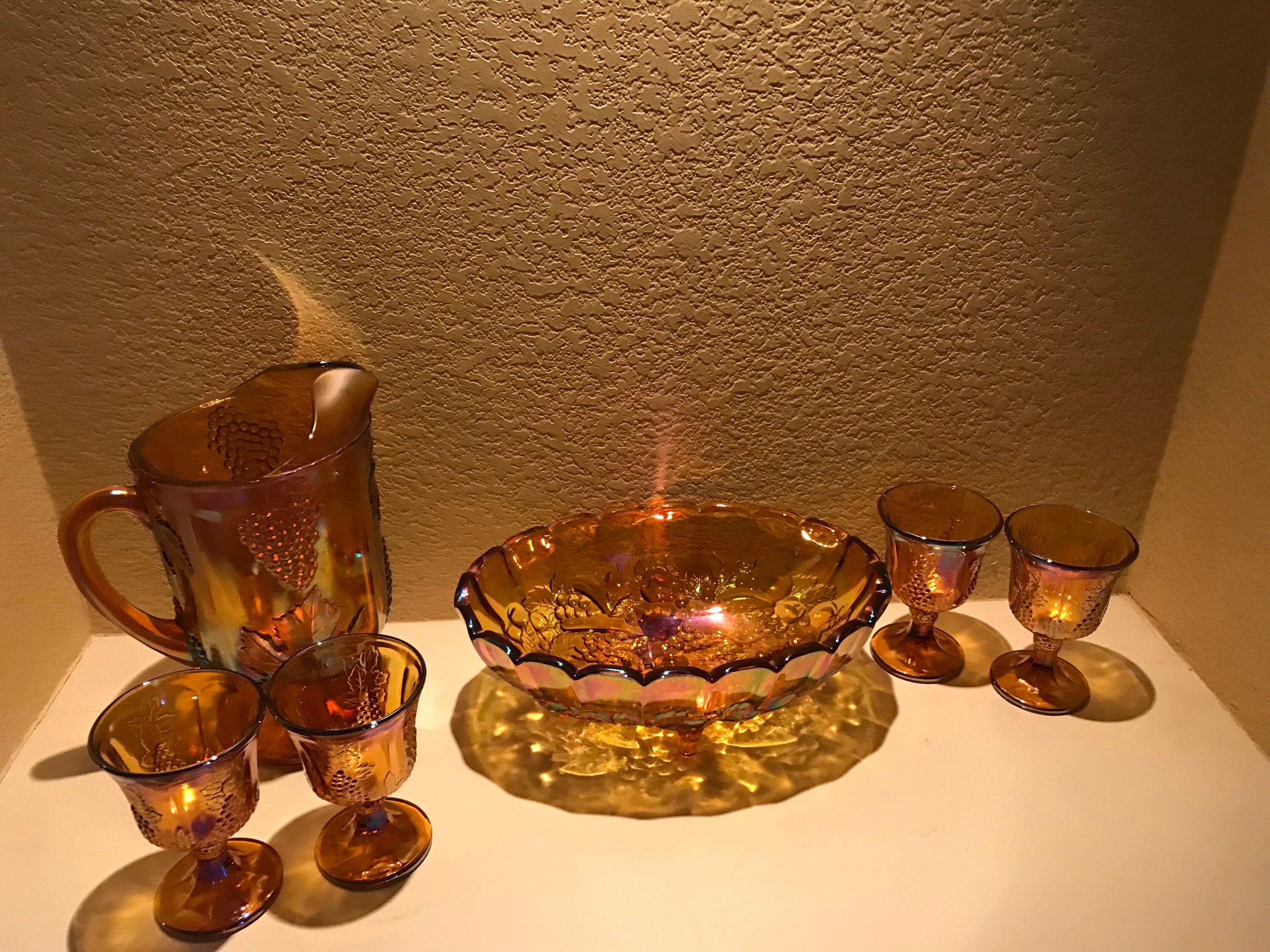 Carnival Glass Set - Etsy
