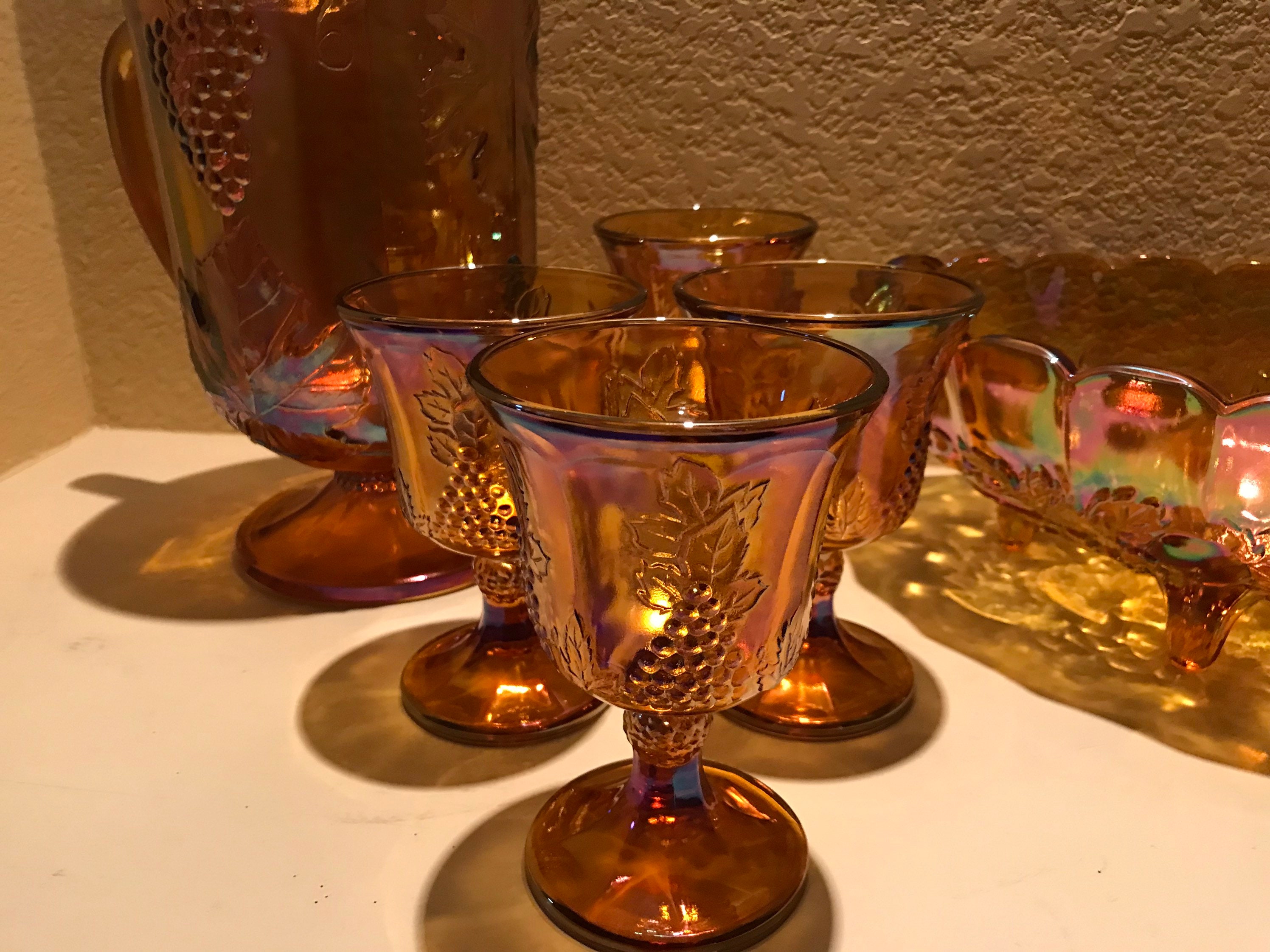 Carnival Glass Set - Etsy