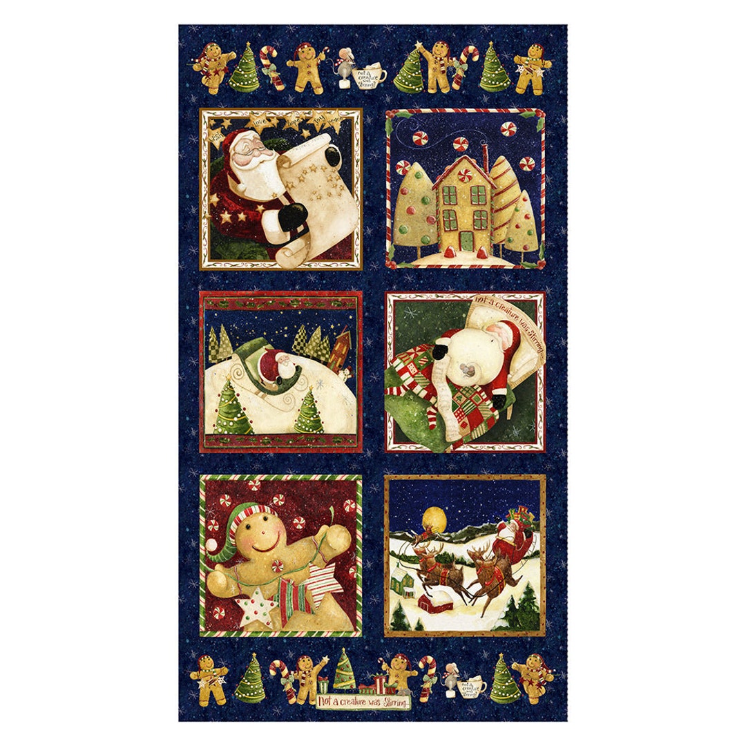 Gingerbread Christmas | Light Navy 24" Panel by Dan Dipaolo for ...