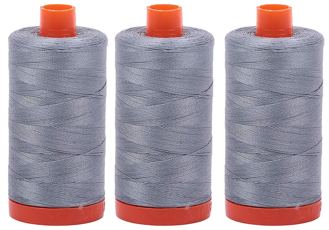 Light Blue Grey (2610) Aurifil Mako 50 Wt Cotton Thread - 3-PACK - 1422 ...