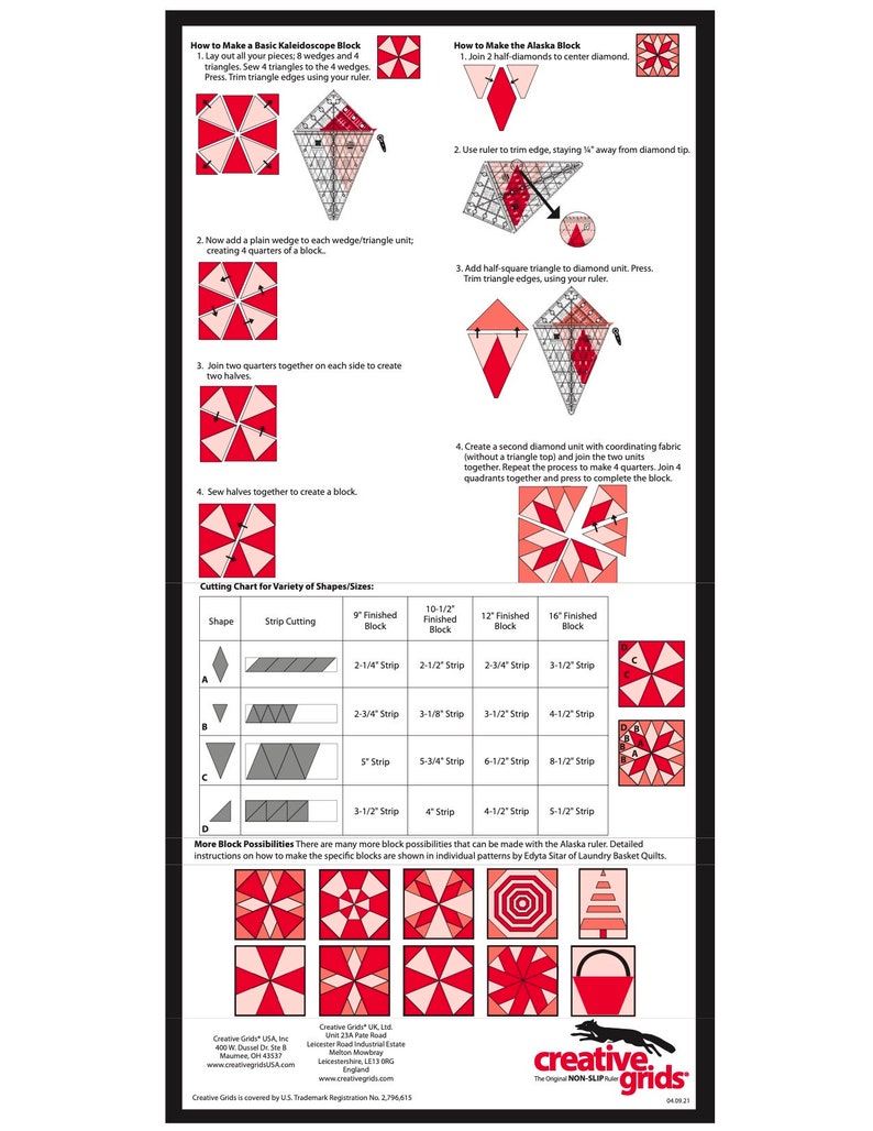 Creative Grids Alaska Ruler for Kaleidoscope & Alaska Quilt - Etsy