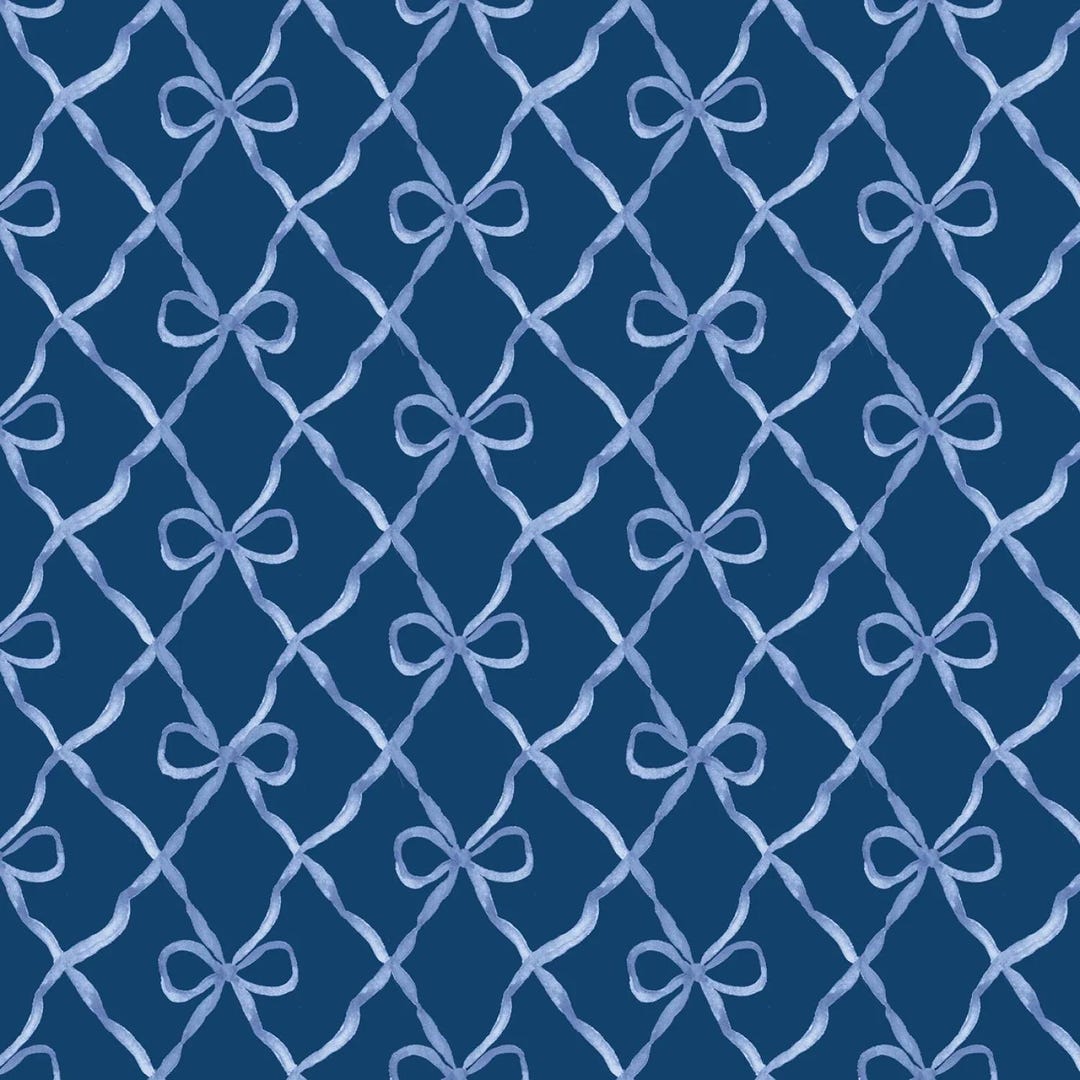 Bows & Blooms | Navy Bows by Color Pop Studio for Blank Quilting | 4541 ...