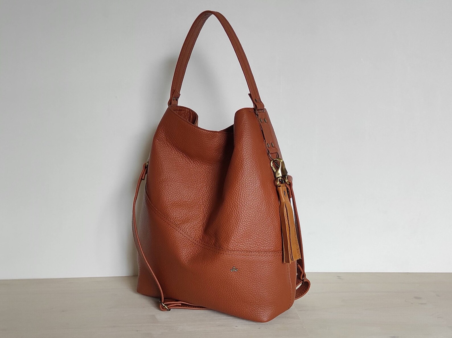 Oversized Hobo Bag Ginger Brown Leather, Big Crossbody Purse Soft ...