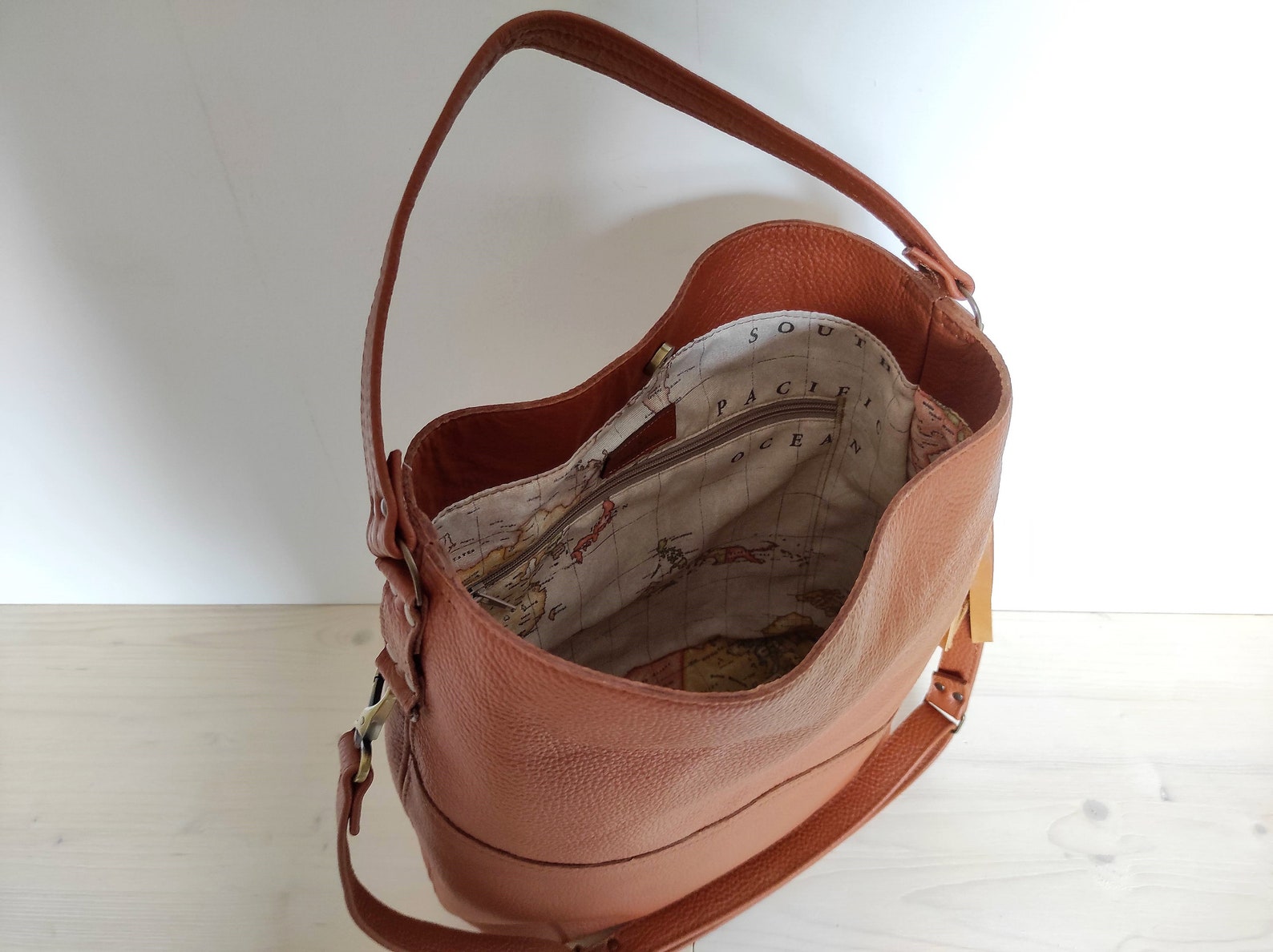 Oversized Hobo Bag Ginger Brown Leather, Big Crossbody Purse Soft ...