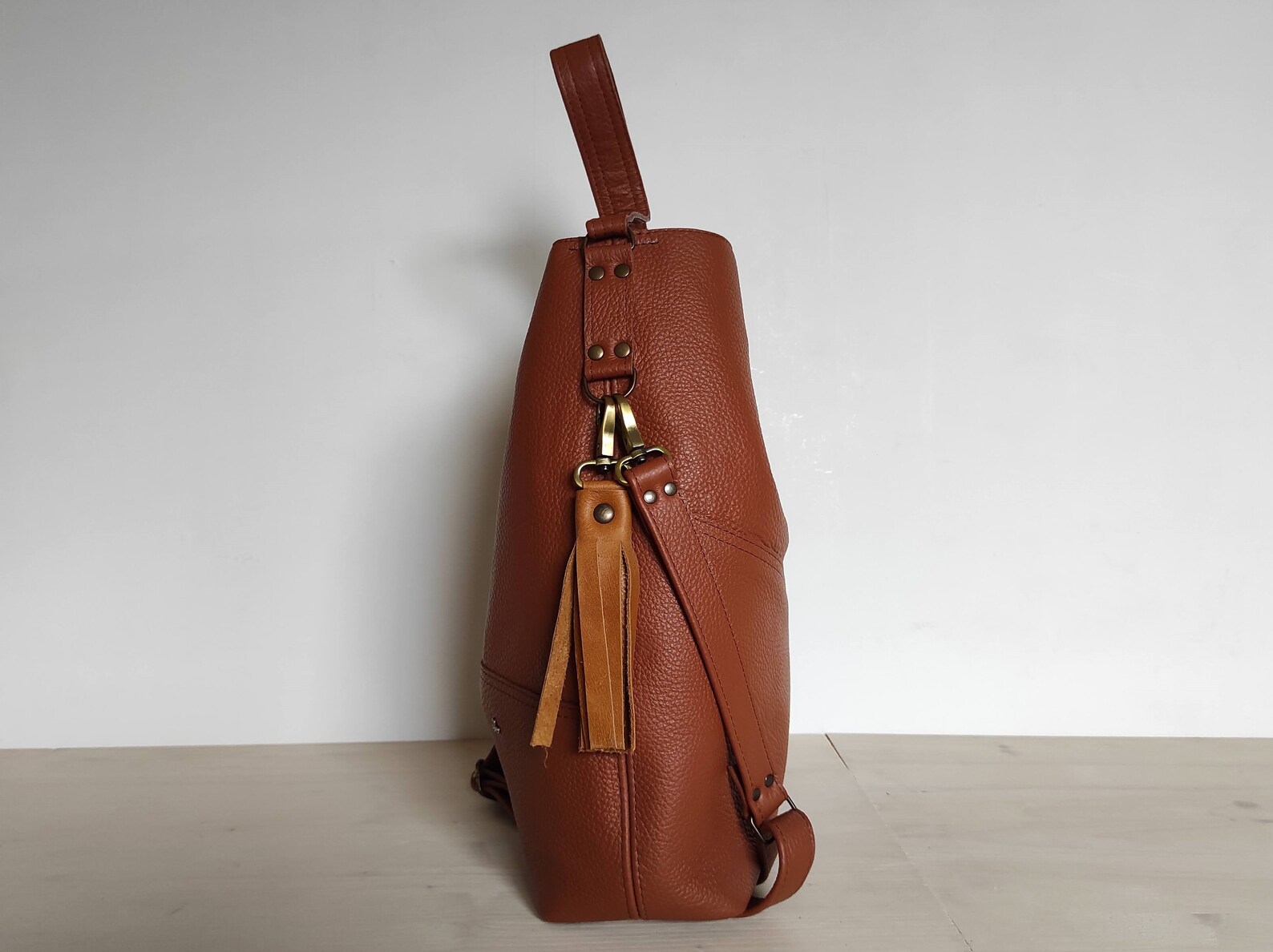 Oversized Hobo Bag Ginger Brown Leather, Big Crossbody Purse Soft ...