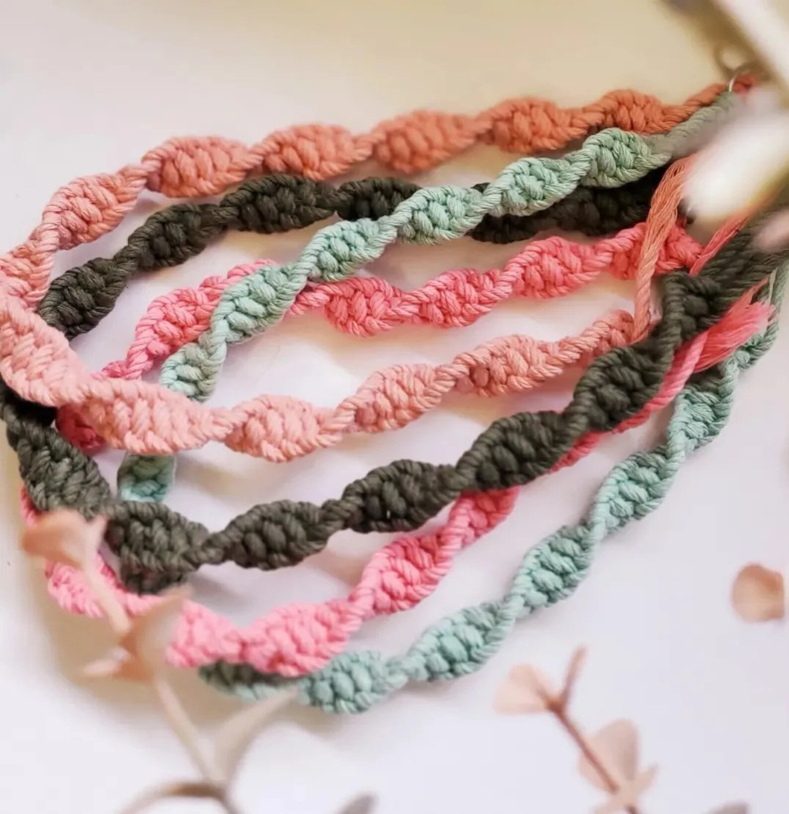 Macrame Spiral Keychain, Macrame Spiral Wristlet - Etsy