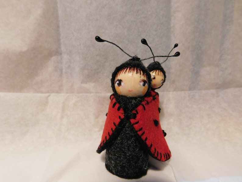 Ladybird Bug Mama and Baby Faerie Fairy Gift Waldorf Wooden - Etsy UK