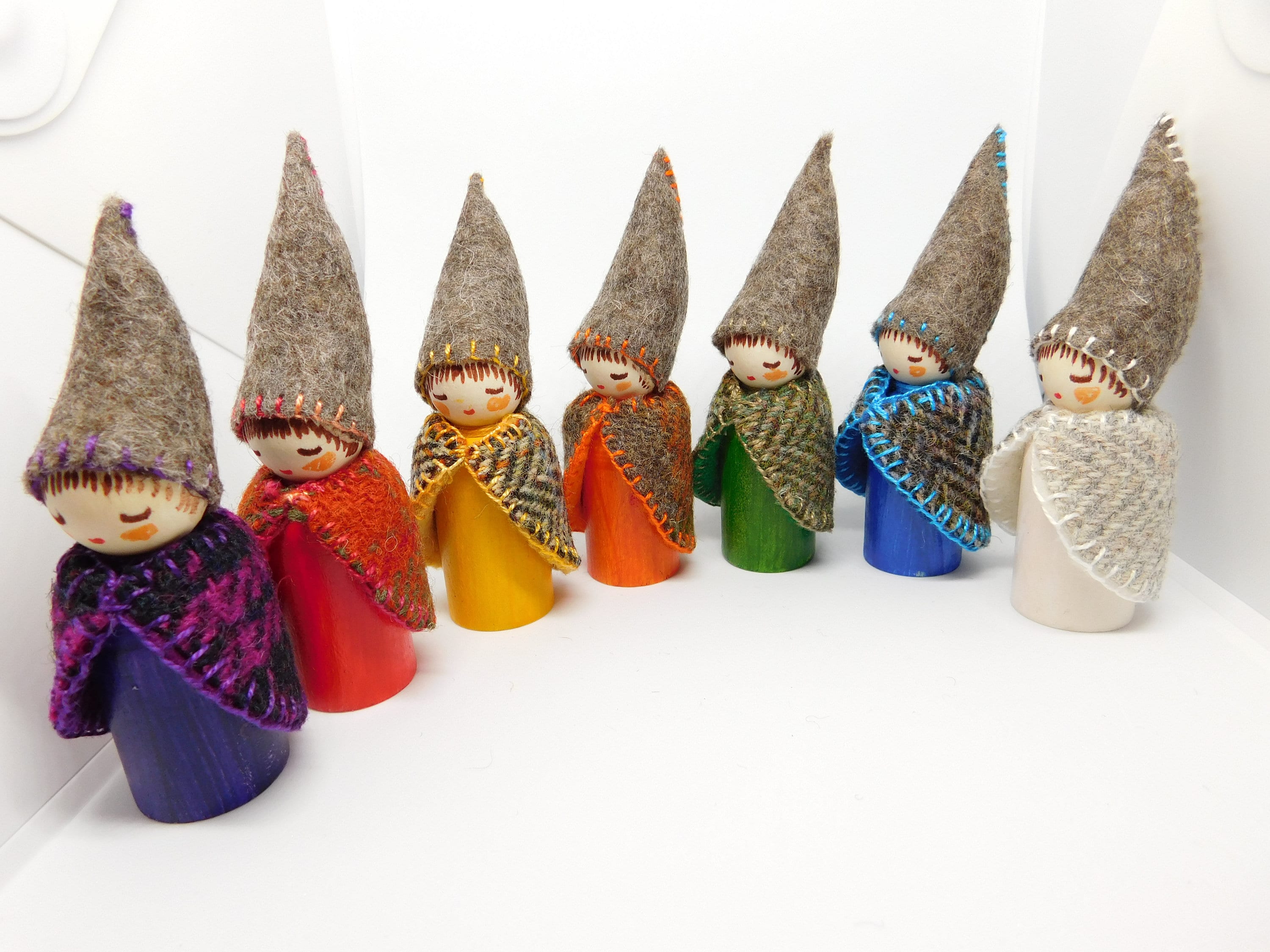 Days of the Week Gnomes Earthly Tone Hand Painted Gnomes - Etsy UK