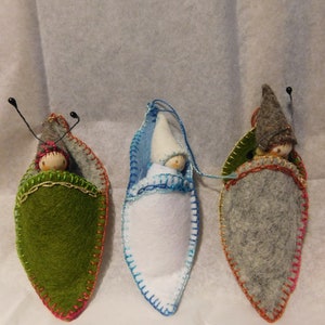 Tiny Leaf Bug Faerie, Peg Doll in a Leaf Felt Pocket, Waldorf Craft ...