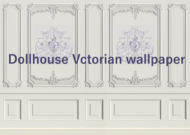 Doll House Wallpaper Printable 1/12 Victorian Miniature - Etsy