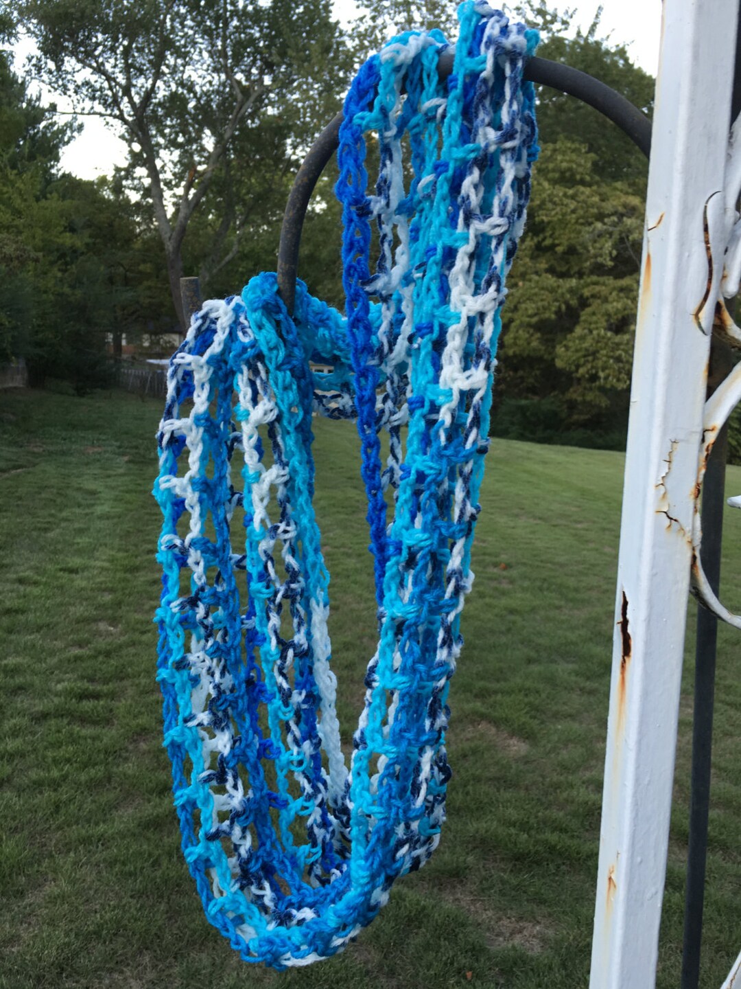 Blue Mesh Infinity Scarf - Etsy