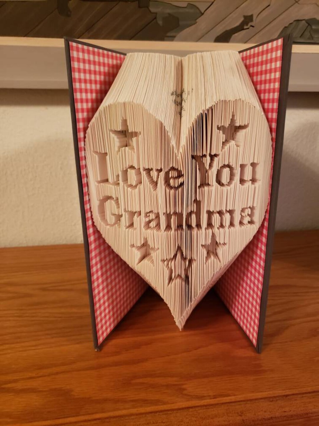 Love You Grandma Book Art, Handmade Folded Book Sculpture - Etsy