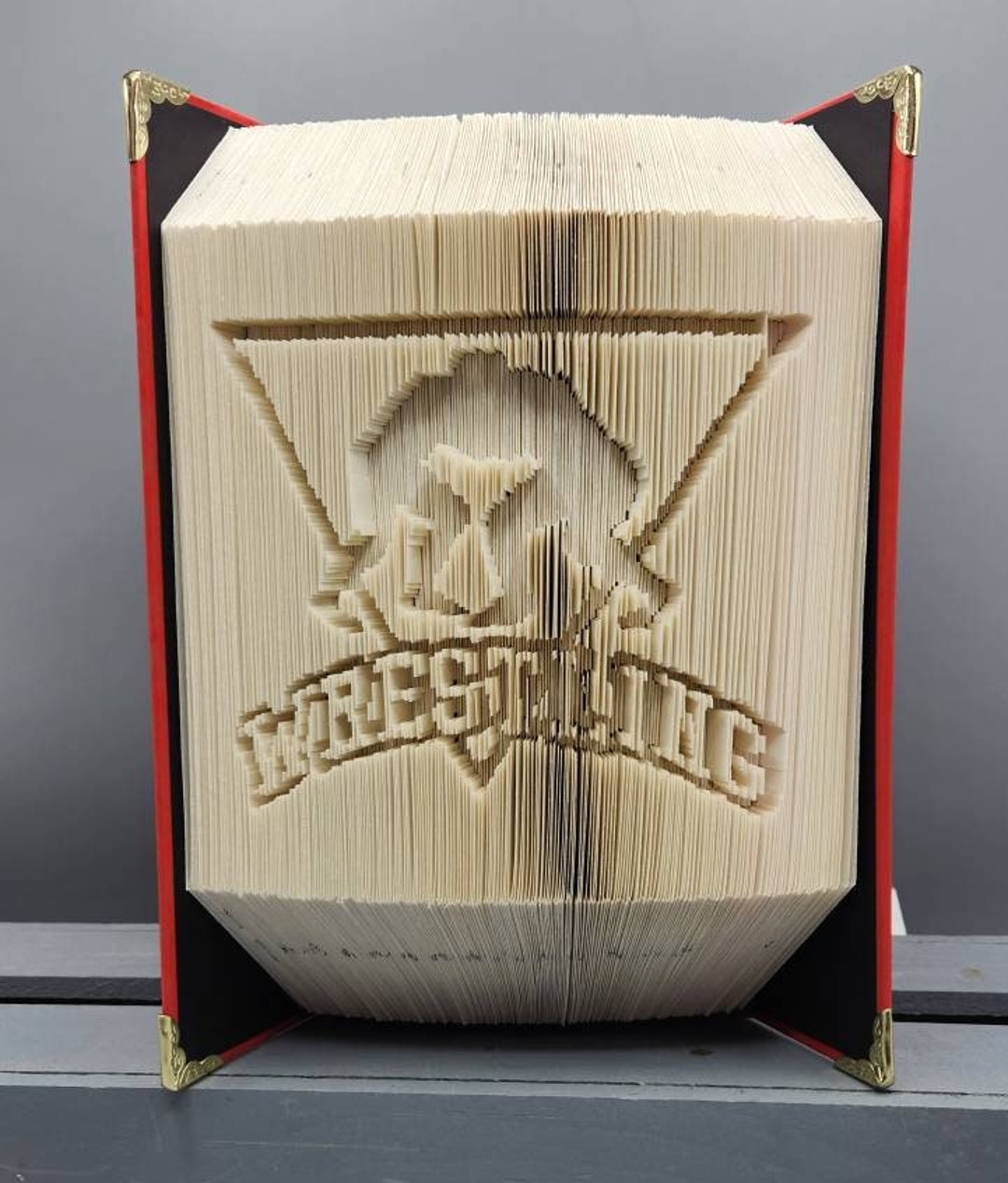 Wrestling Book Art, Handmade Wrestler Gift - Etsy