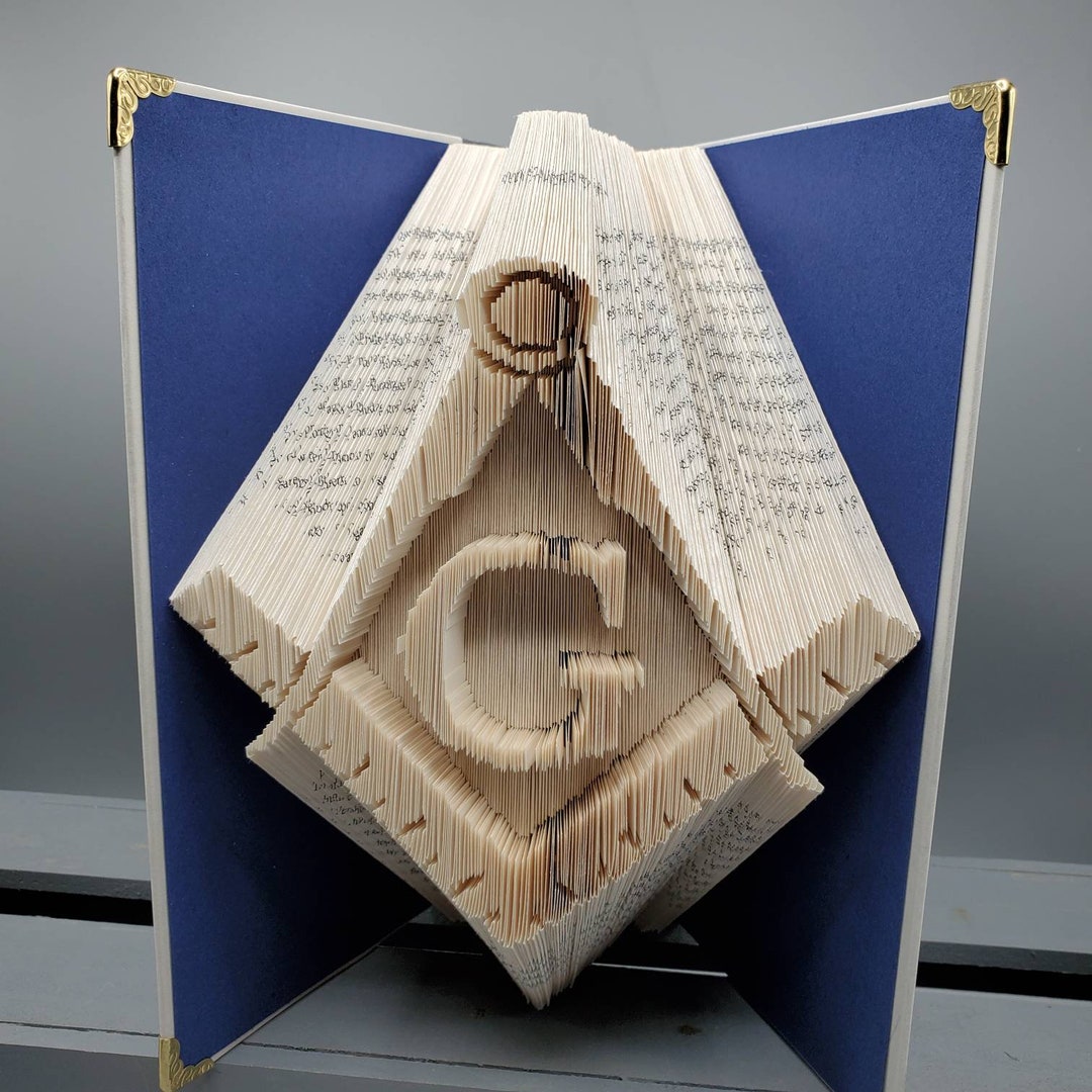 Masonic, Masonic Gift, Book Art, Masonic Sq & Compass, Handmade Masonic ...