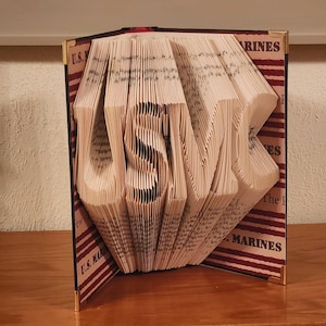 USMC Folded Book Art, Marine Corps Gift, Handmade Decor - Etsy