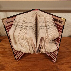 USMC Folded Book Art, Marine Corps Gift, Handmade Decor - Etsy