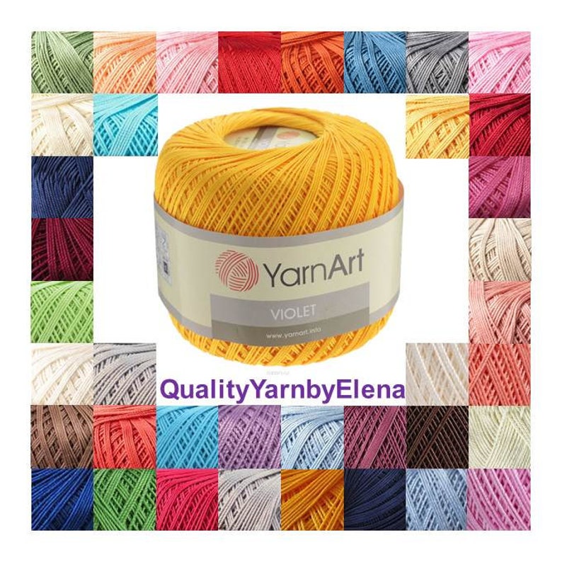 Summer Yarn Yarnart Violet 100% Mercerized Cotton Yarn | Etsy