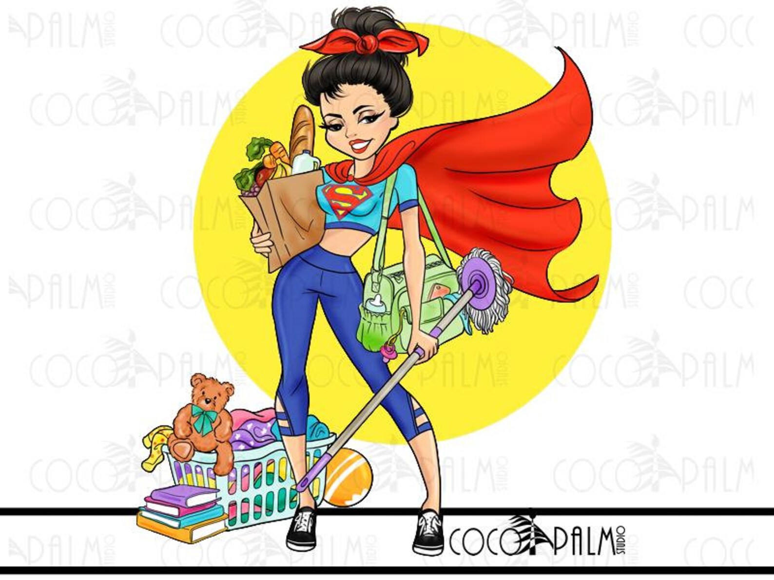 SUPER MOM CLIPART Super Mom Clip Art Bundle Mothers Day - Etsy