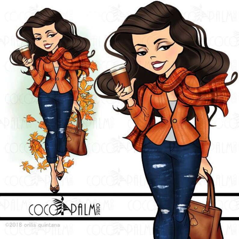 FALL CLIPART SET Fashion Clipart Fashion Illustration Avatar - Etsy