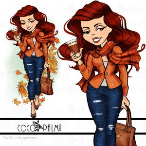 FALL CLIPART SET Fashion Clipart Fashion Illustration Avatar Pumpkin ...