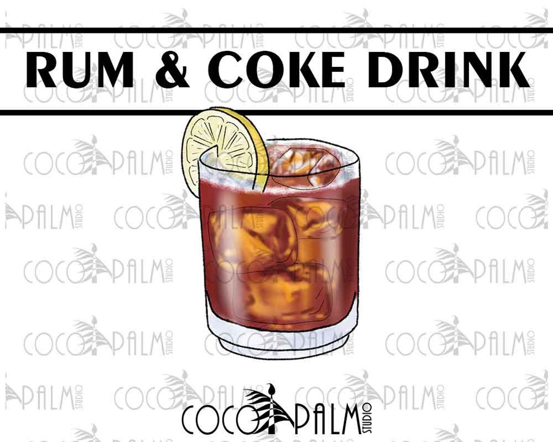 RUM & COKE CLIPART Cocktail Clip Art Rum and Coke Clip Art - Etsy