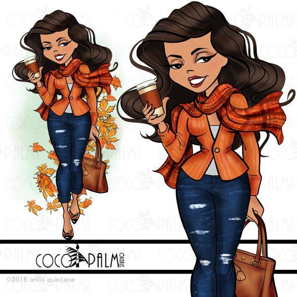 FALL CLIPART SET Fashion Clipart Fashion Illustration Avatar - Etsy