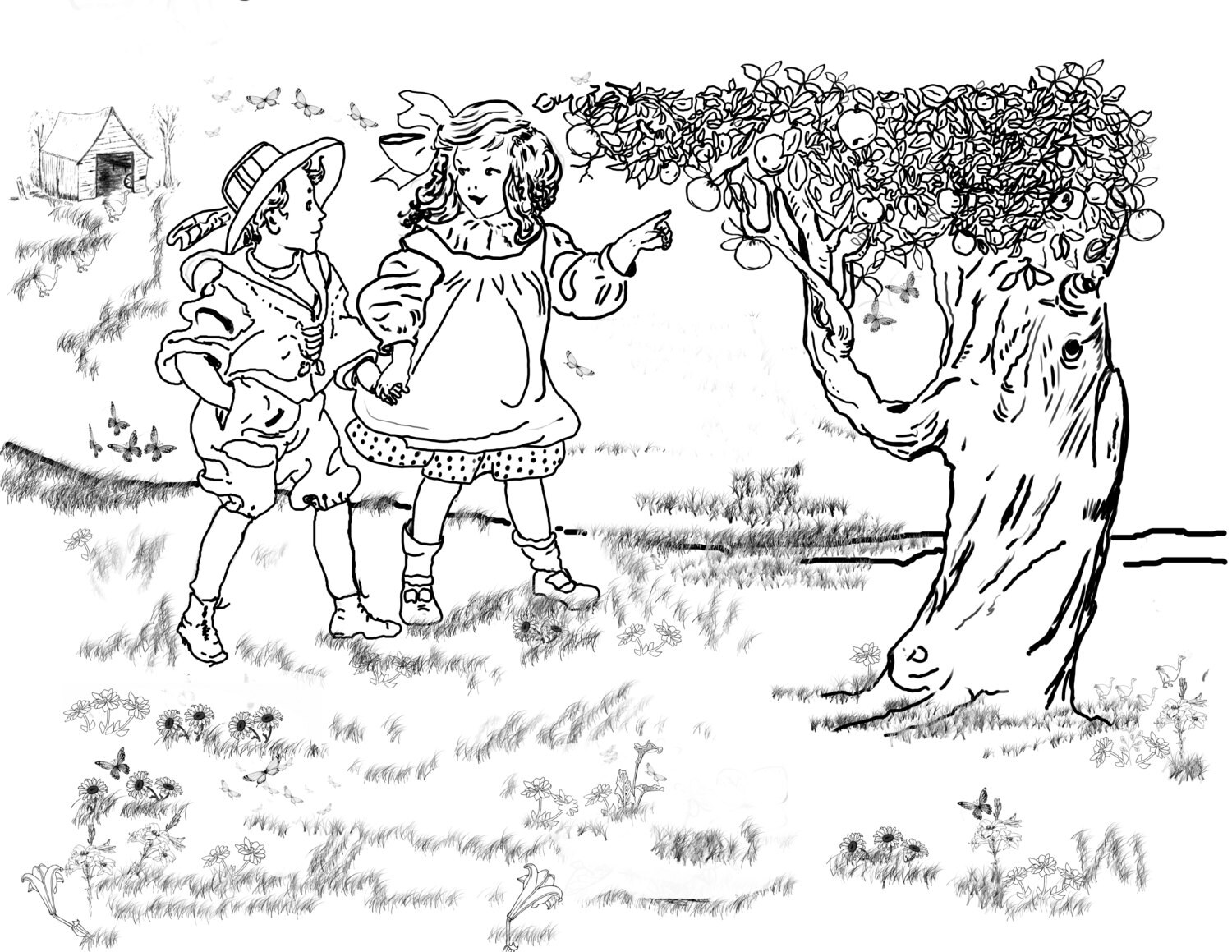 Kids Shake Hands Coloring Pages