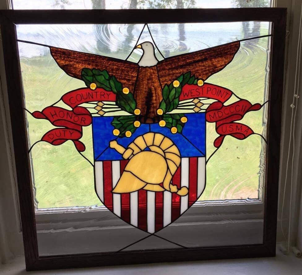 Stained glass West Point military academy emblem | Etsy