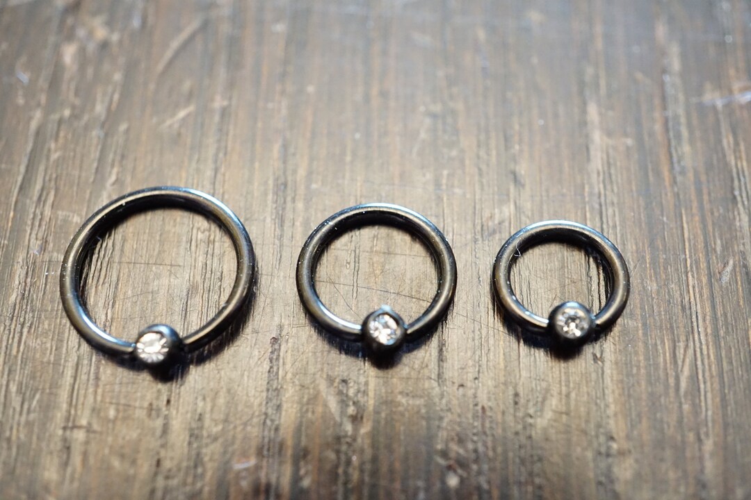 Captive Bead Ring Crystal BCR Nostril Hoop Septum Daith Conch - Etsy